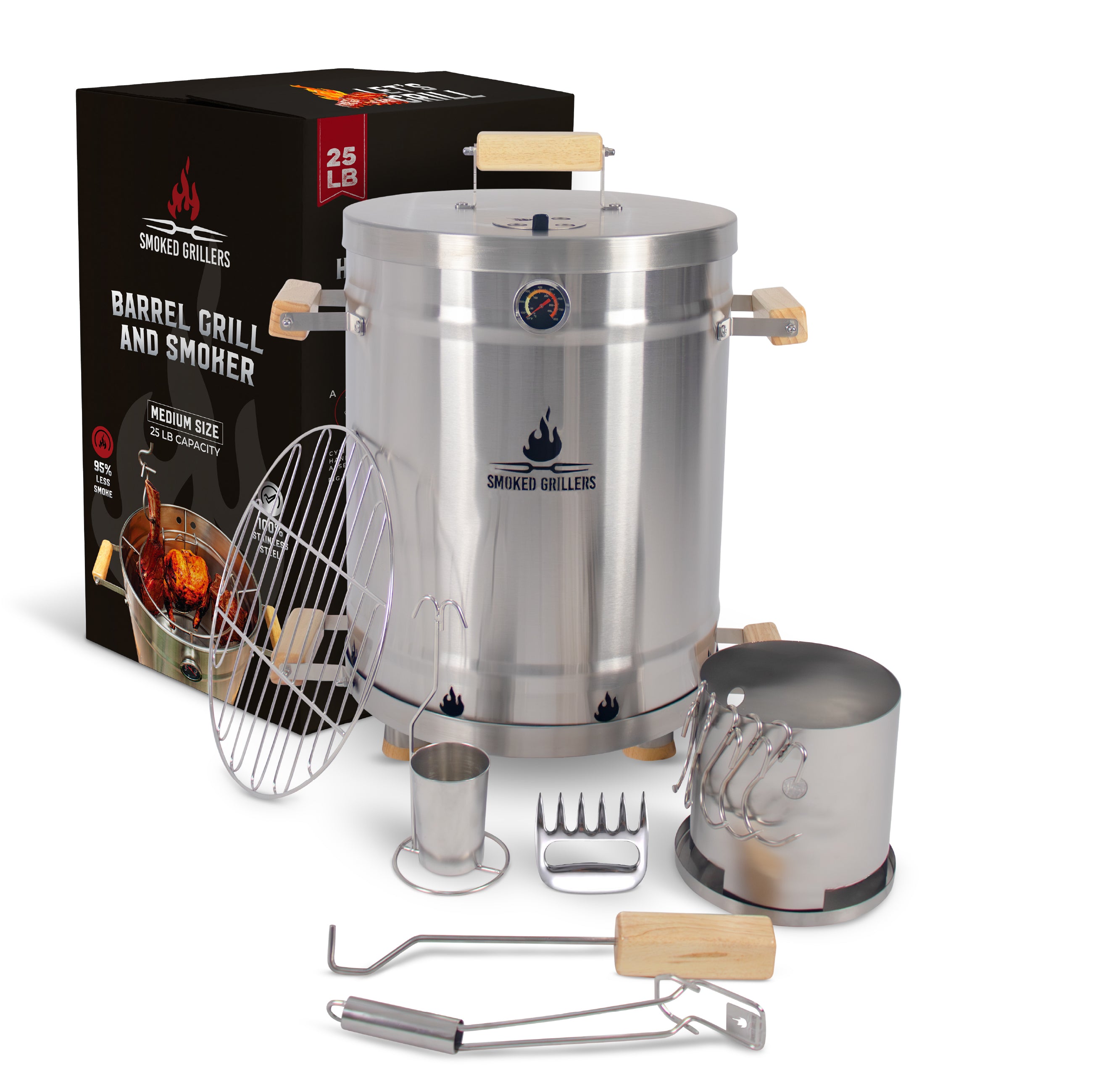 Medium Barrel Basic Combo (25 Lb-Capacity) – Smoked Grillers